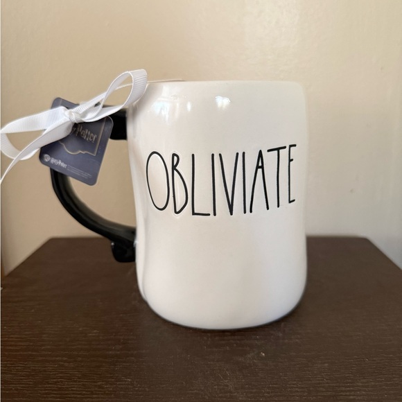 Rae Dunn | Dining | Rae Dunn Obliviate Mug White With Black Handle ...